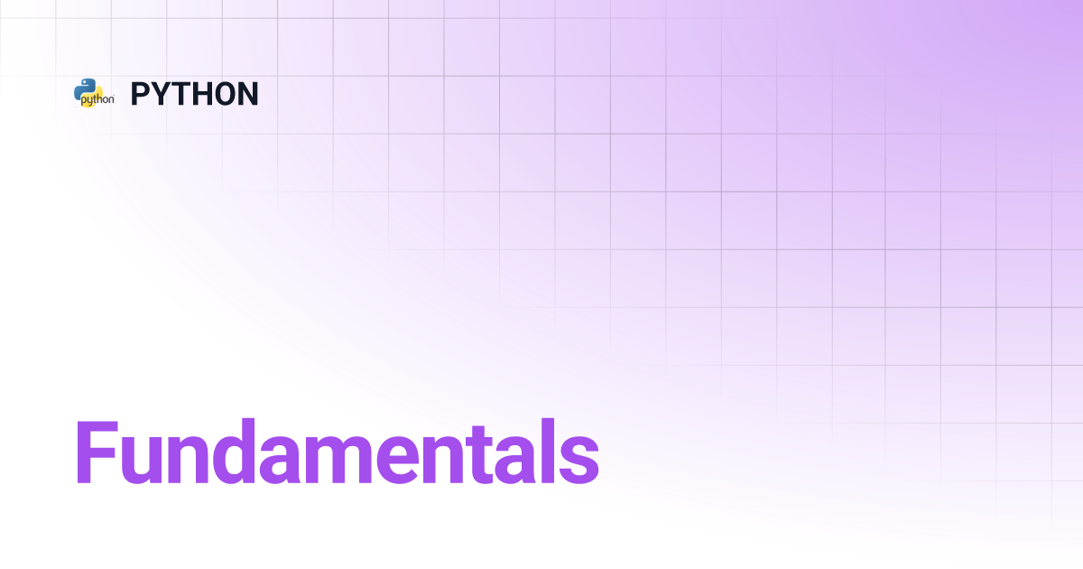 Fundamentals | PYTHON